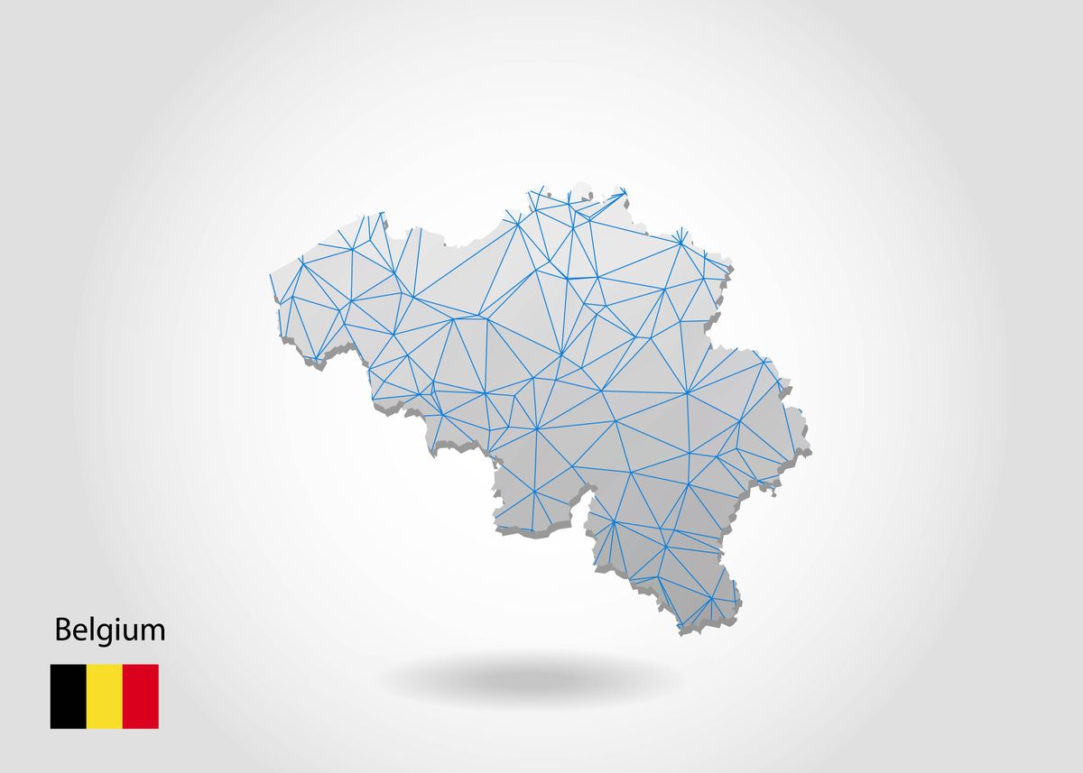 'Belgium Map' Poster, picture, metal print, paint by Magic Apes | Displate