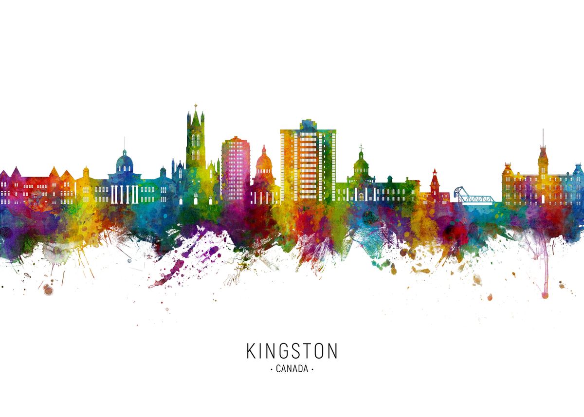 'Kingston Skyline Canada' Poster, picture, metal print, paint by ...