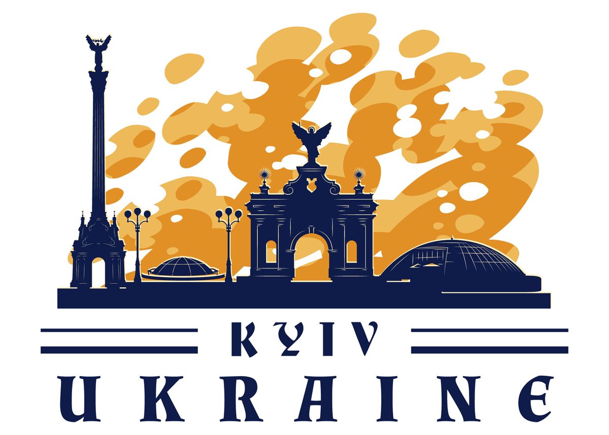 'Kiev Ukraine City Skyline' Poster, picture, metal print, paint by Max ...