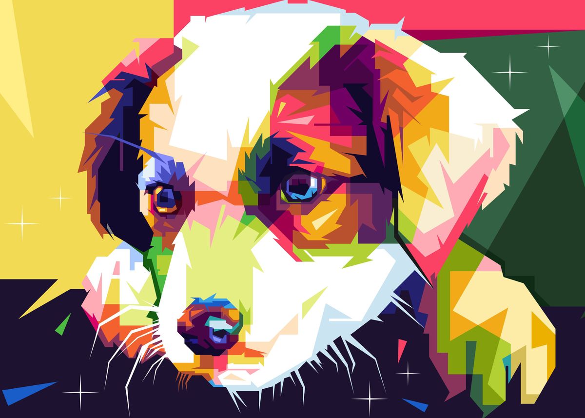 'Cute Pet Dog WPAP Popart' Poster, picture, metal print, paint by Rizky ...