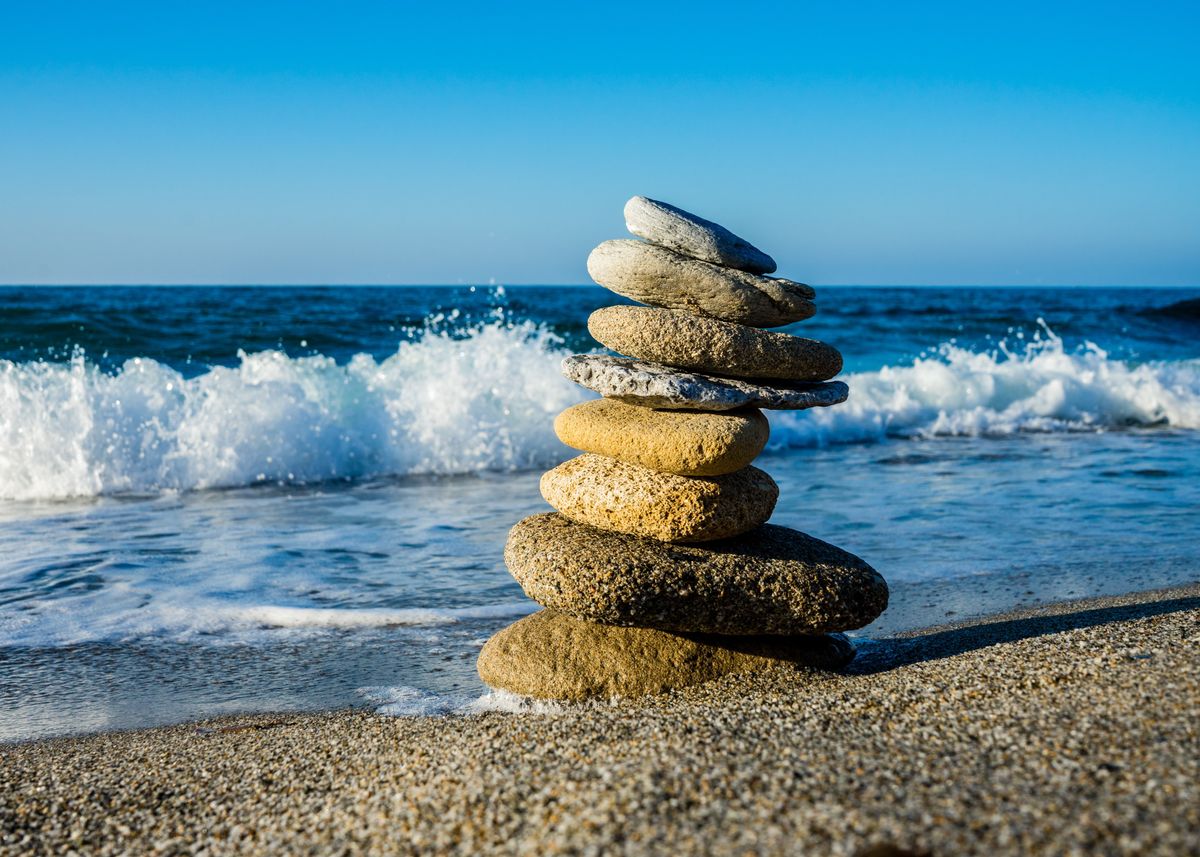 'Zen on the beach' Poster, picture, metal print, paint by Stephen ...