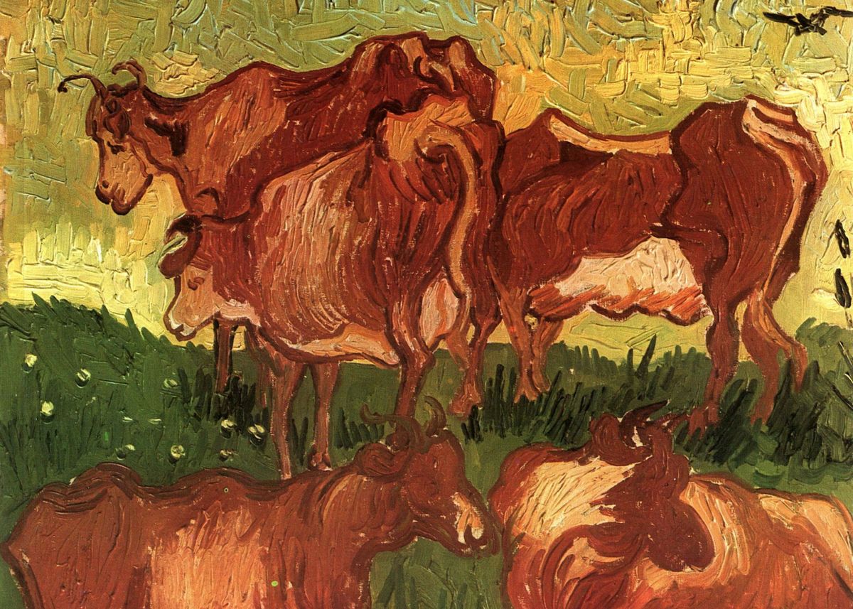 'cows 1890 by Van Gogh' Poster, picture, metal print, paint by Sloka ...