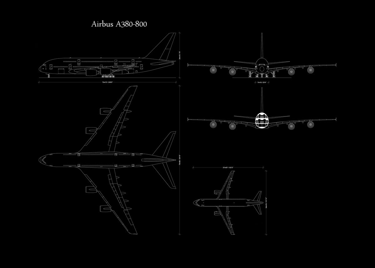 'Airbus A380 800' Poster, picture, metal print, paint by Mod Yof | Displate