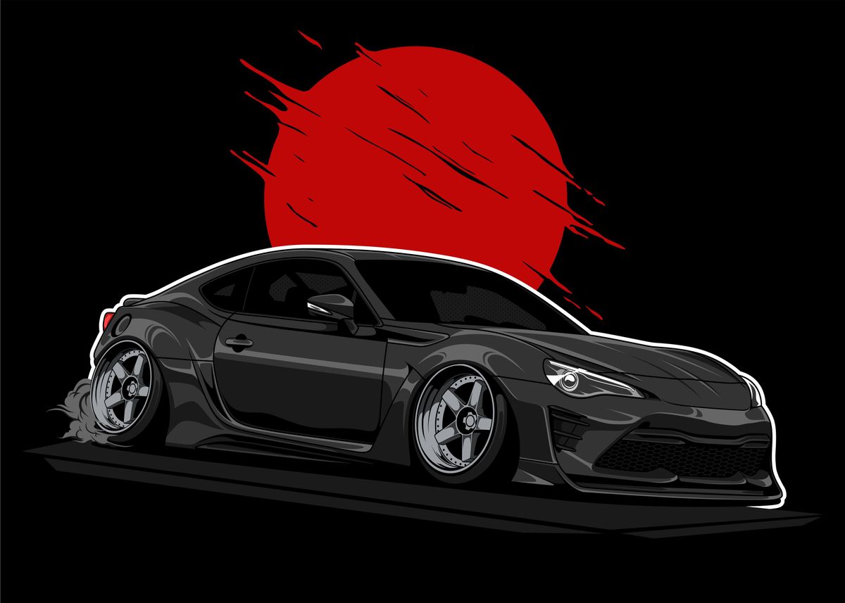 'Toyota GT86 Moon Black 8' Poster, picture, metal print, paint by Heru ...