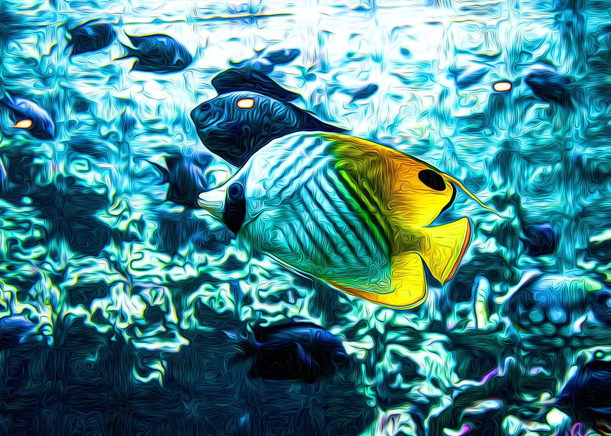 'Ocean Fish' Poster by Tiker Arts | Displate