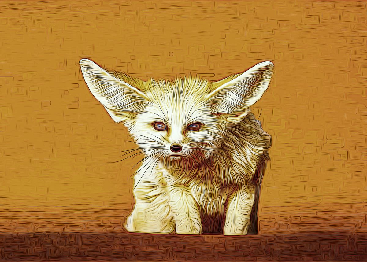 'Fennec Fox' Poster, picture, metal print, paint by Tiker Arts | Displate