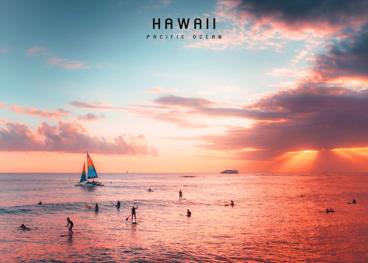 'Hawaii ' Poster, picture, metal print, paint by Travel Addict | Displate