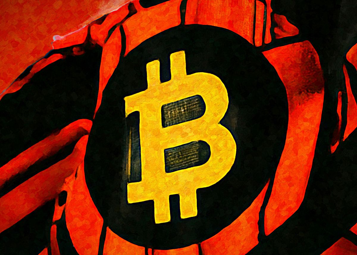 'BTC Flag bitcoin' Poster, picture, metal print, paint by Pop Shop ...