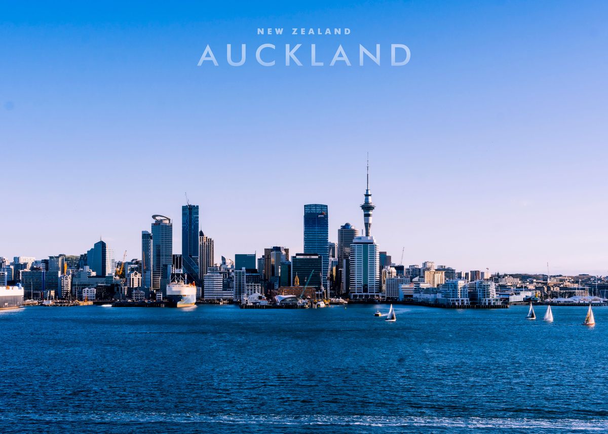 'Auckland City Skyline' Poster, picture, metal print, paint by ...