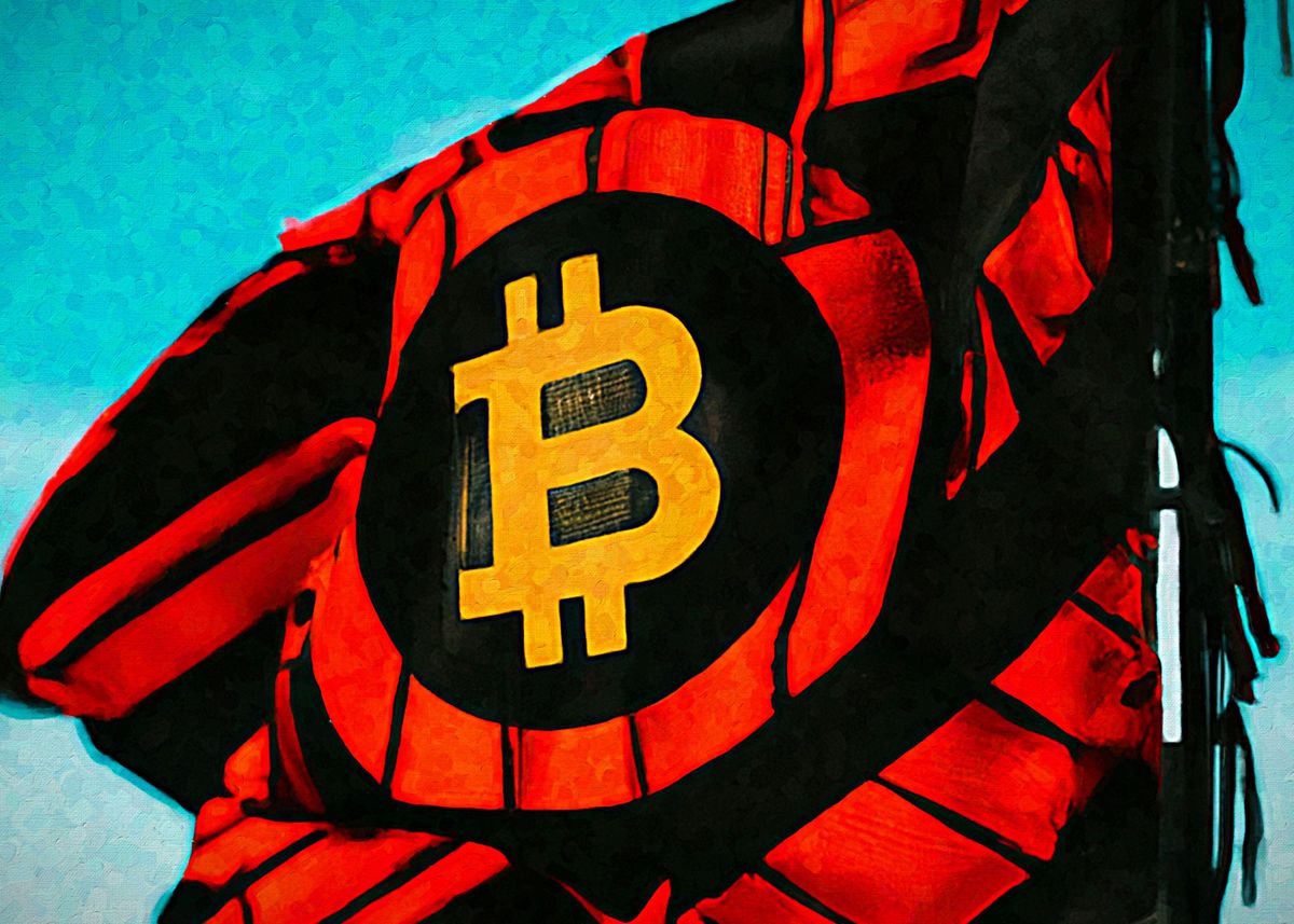 'Flag bitcoin logo 4' Poster, picture, metal print, paint by Pop Shop ...