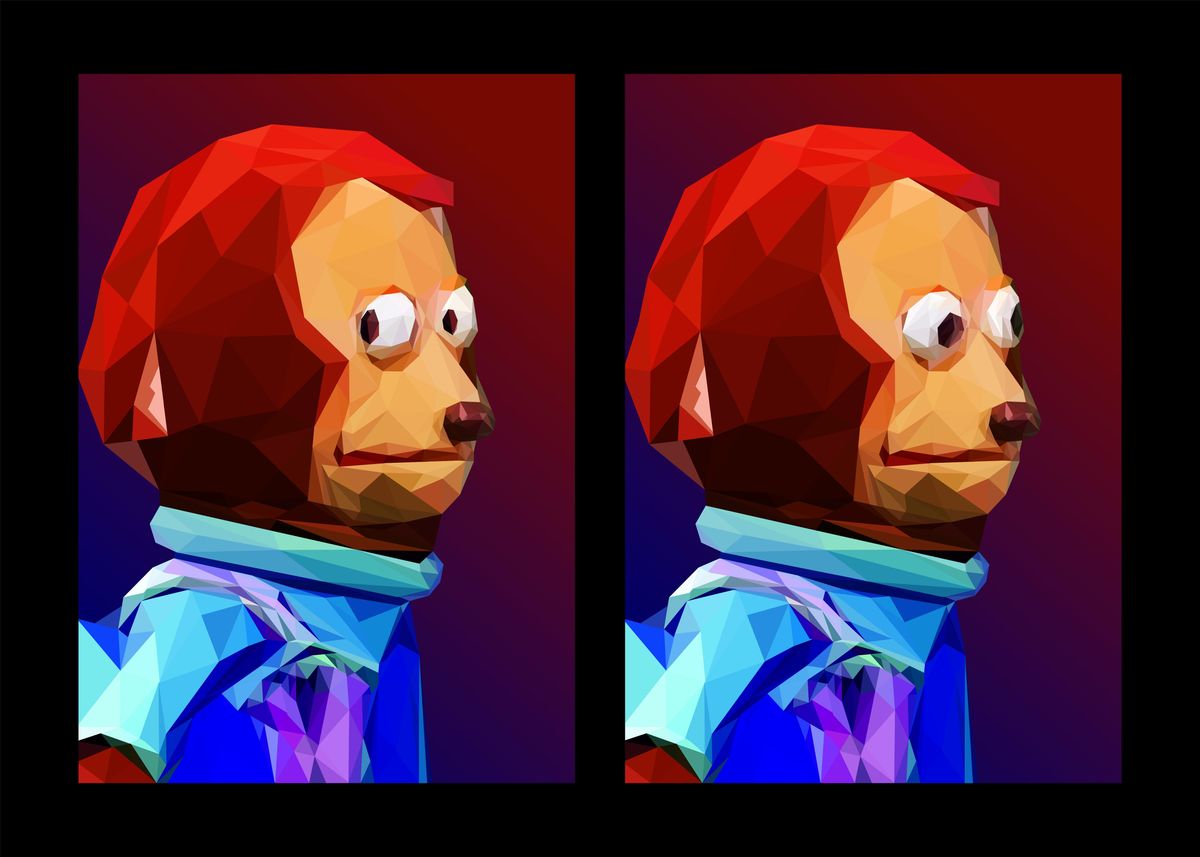 'Not me ' Poster, picture, metal print, paint by Lowpoly Posters | Displate