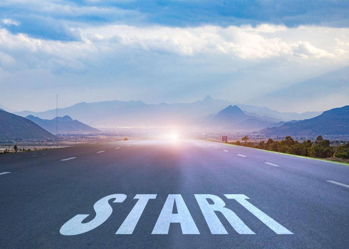 'Start Way Road Motivation' Poster, picture, metal print, paint by Max ...