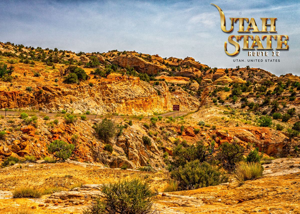 'Utah State Route 12 Drive' Poster, picture, metal print, paint by ...