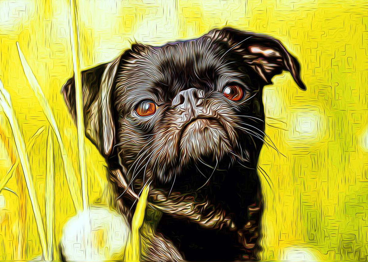 'Pug Dog' Poster by Tiker Arts | Displate