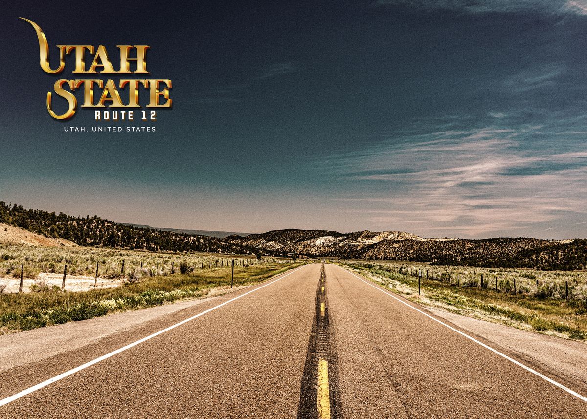'Utah State Route 12 Drive' Poster, picture, metal print, paint by ...