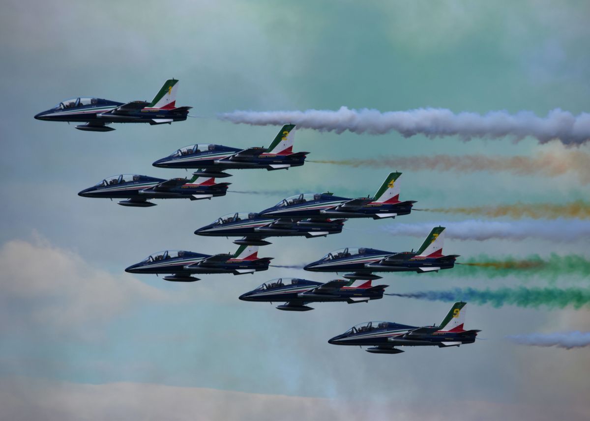 ' 9 Fighter Jet Formation' Poster, picture, metal print, paint by ...