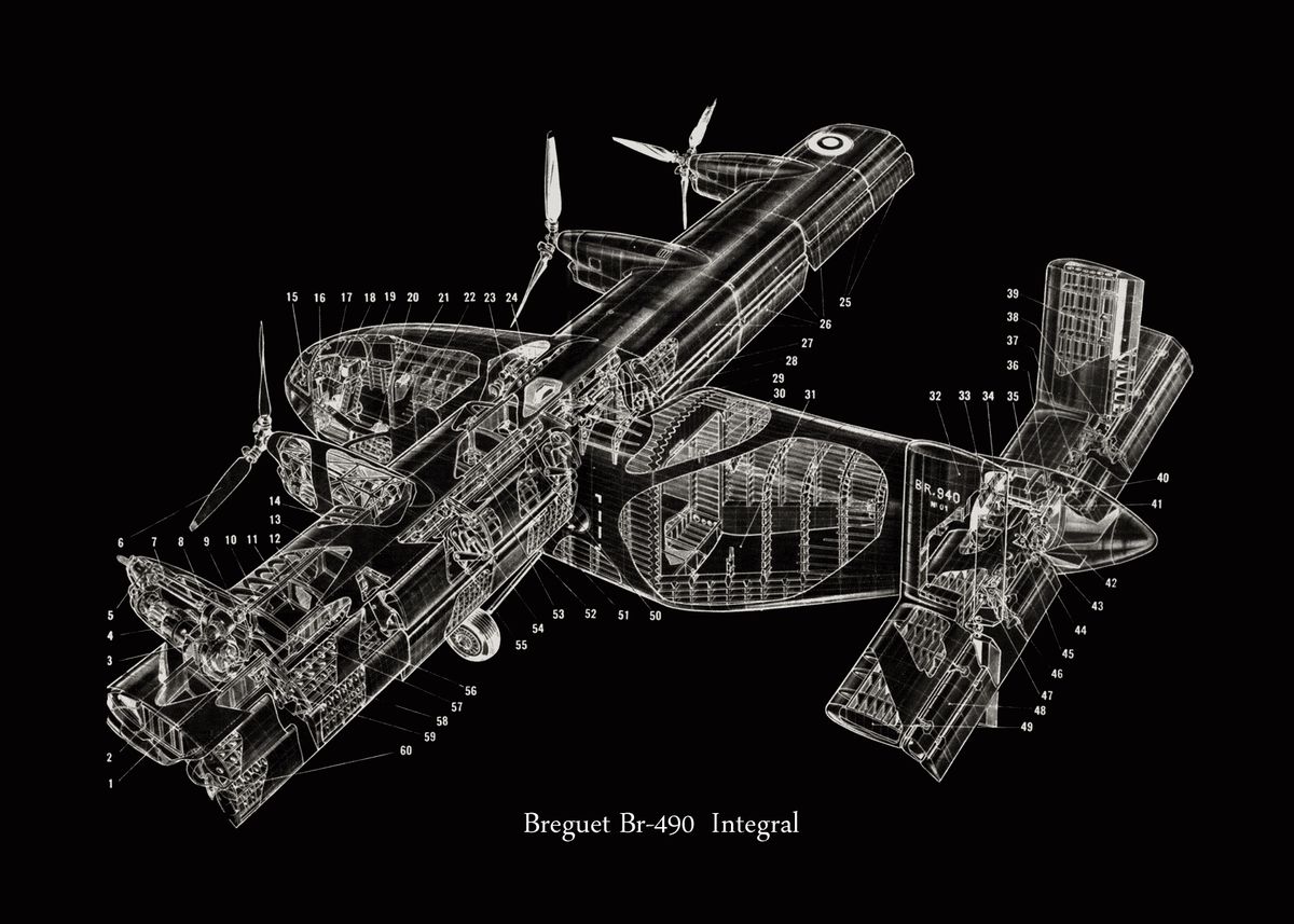 'Breguet Br 490 Integral' Poster, picture, metal print, paint by Mod ...