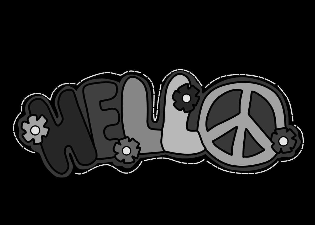 'hello greyscale' Poster, picture, metal print, paint by Mshel Tyan ...