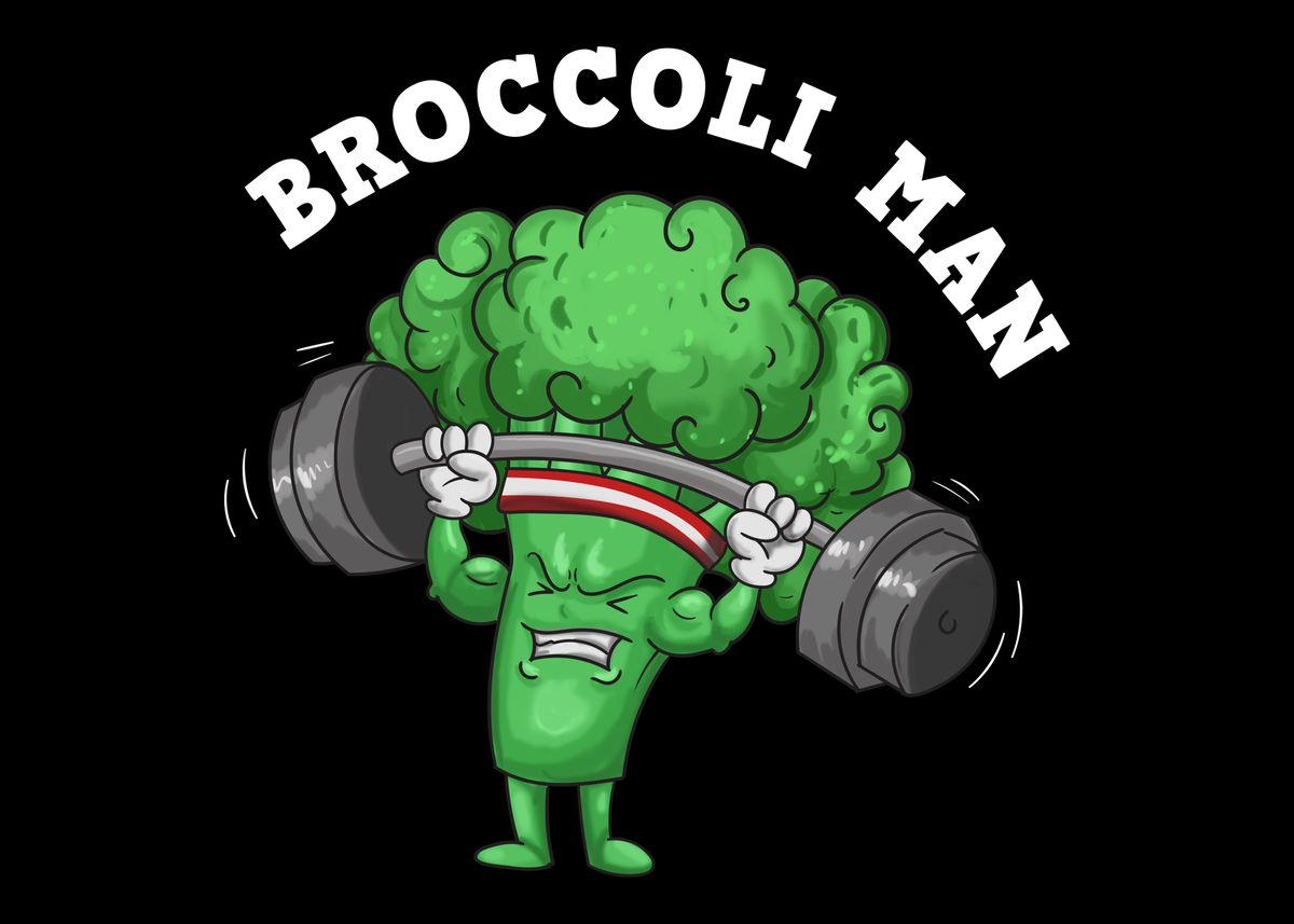 'Broccoli Man' Poster, picture, metal print, paint by Hexor | Displate