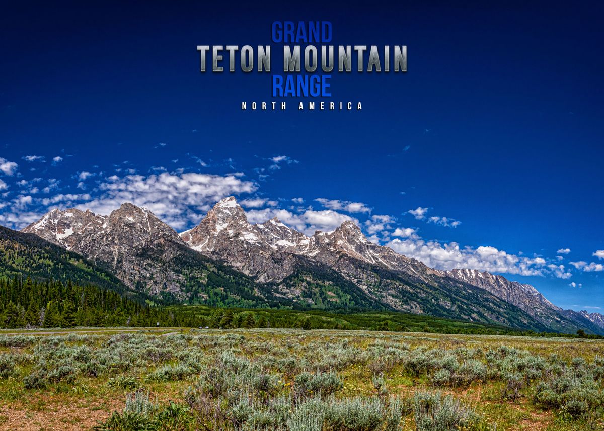 'Grand Teton Mountain Range' Poster by Gestalt Imagery | Displate