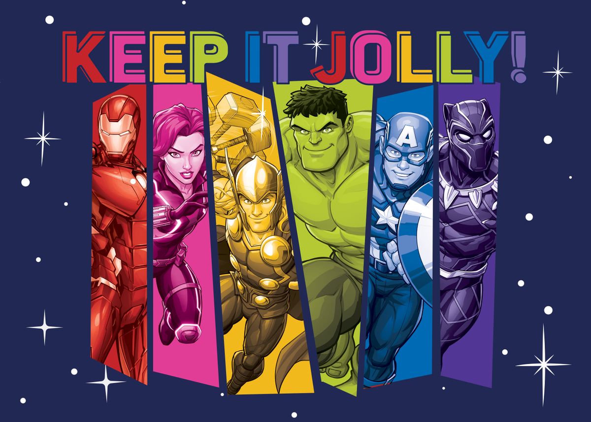 'Keep it Jolly' Poster, picture, metal print, paint by Marvel | Displate
