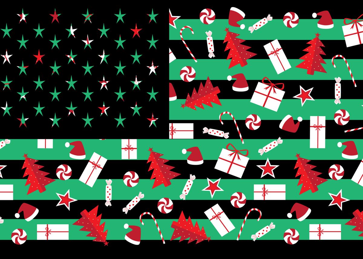 'American flag graffiti gre' Poster, picture, metal print, paint by Tea ...