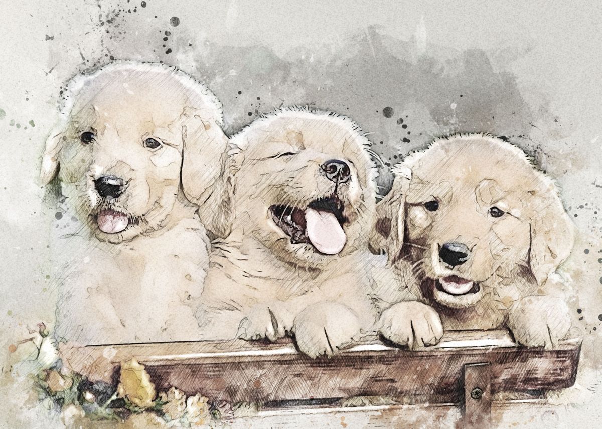 'three cute dogs' Poster by Travel Travel | Displate