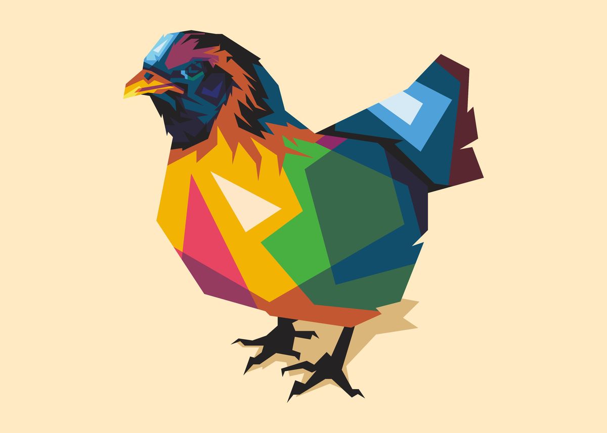 'WPAP Chicken Hen Popart' Poster by Rizky Dwi | Displate