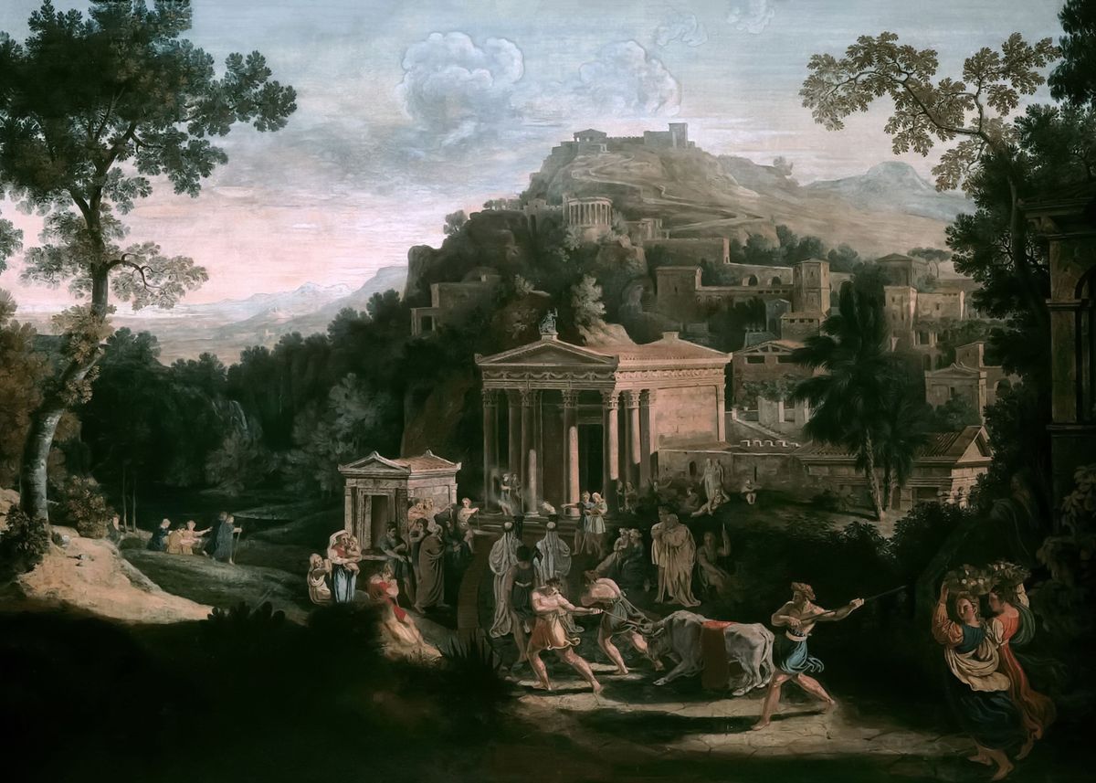 'Ancient City On A Mountain' Poster, picture, metal print, paint by ...