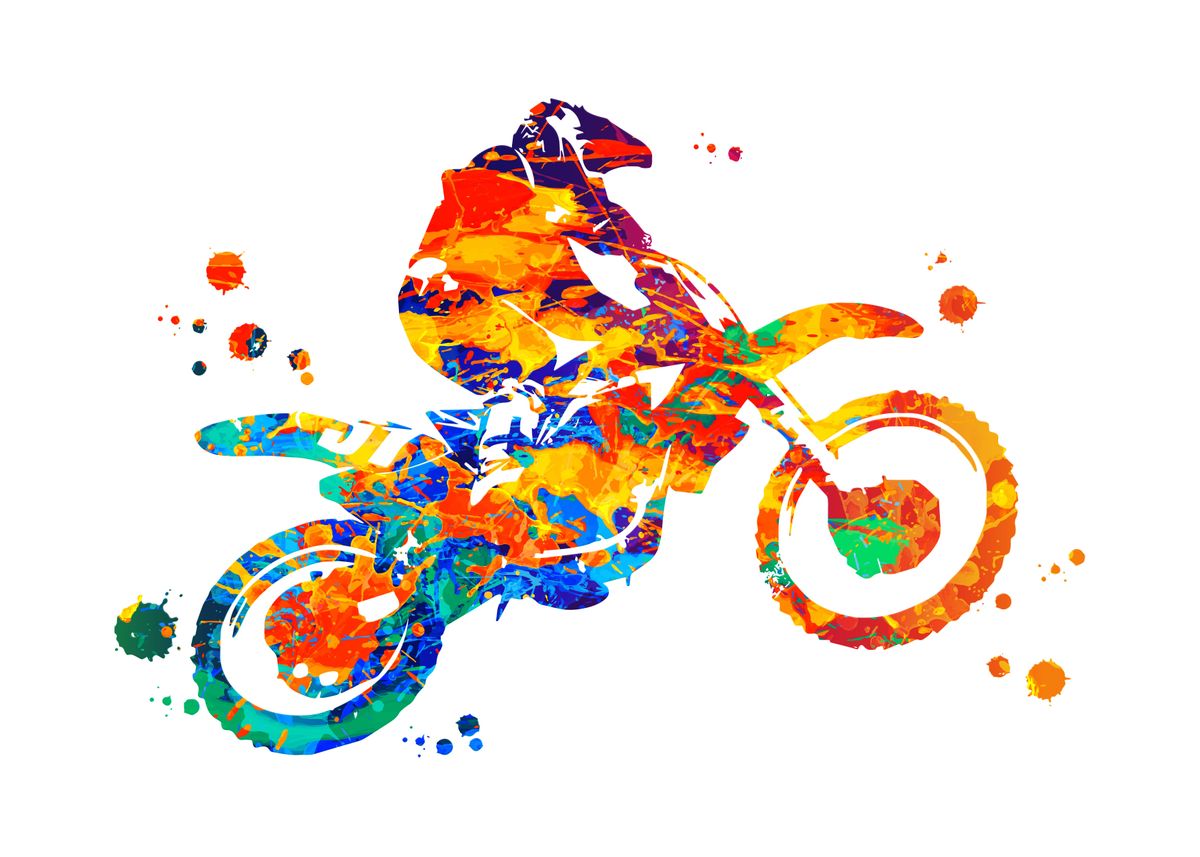 'Dirt Bike Rider ' Poster, picture, metal print, paint by Dalton Joyce ...