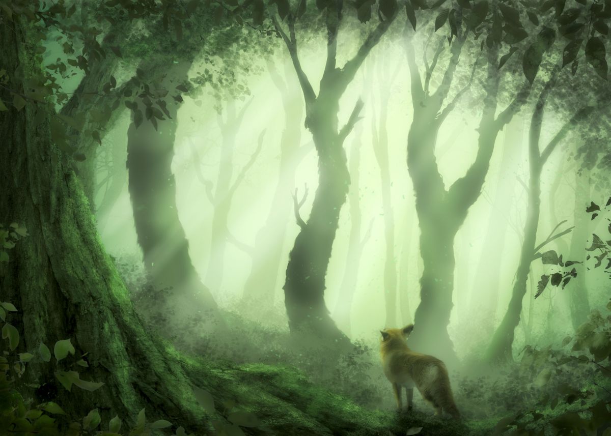 'The old Forest' Poster, picture, metal print, paint by Simone ...