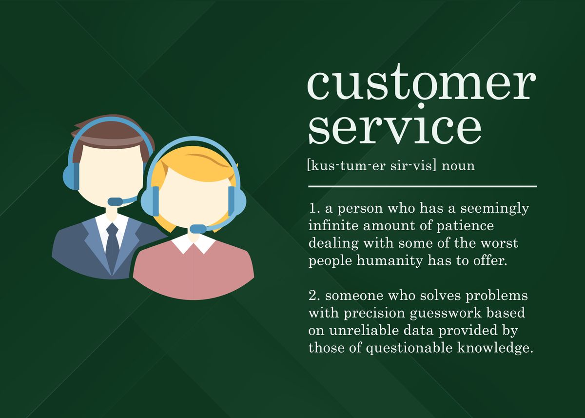 'Funny Customer Service' Poster, picture, metal print, paint by ...