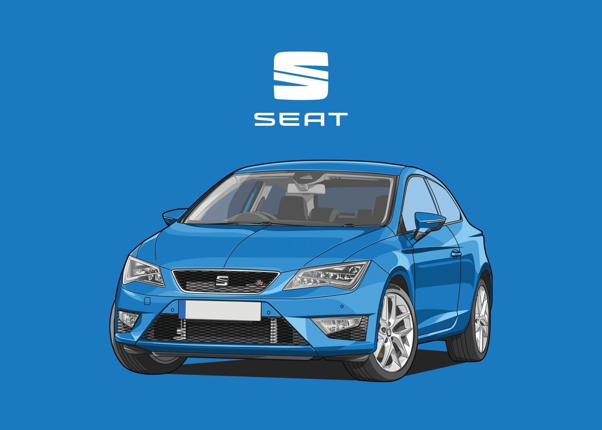 'seat leon fr blue' Poster by capture art | Displate