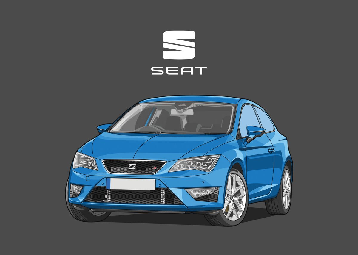 'seat leon fr blue' Poster, picture, metal print, paint by capture art ...