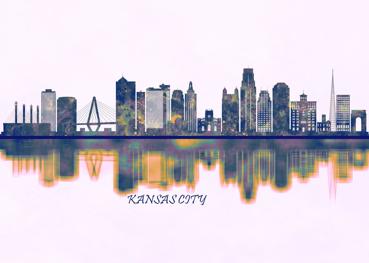 'Kansas City Skyline' Poster, picture, metal print, paint by Towseef ...