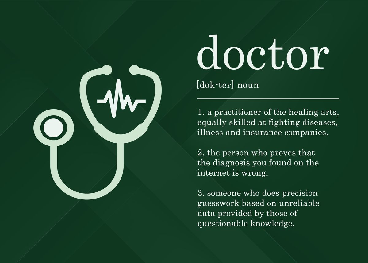 'Funny Doctor Definition' Poster by 84PixelDesign | Displate