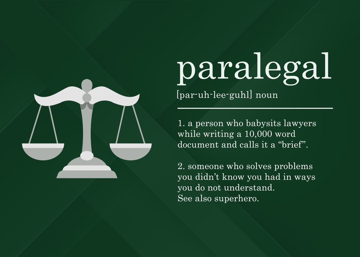'Funny Paralegal Definition' Poster, picture, metal print, paint by ...