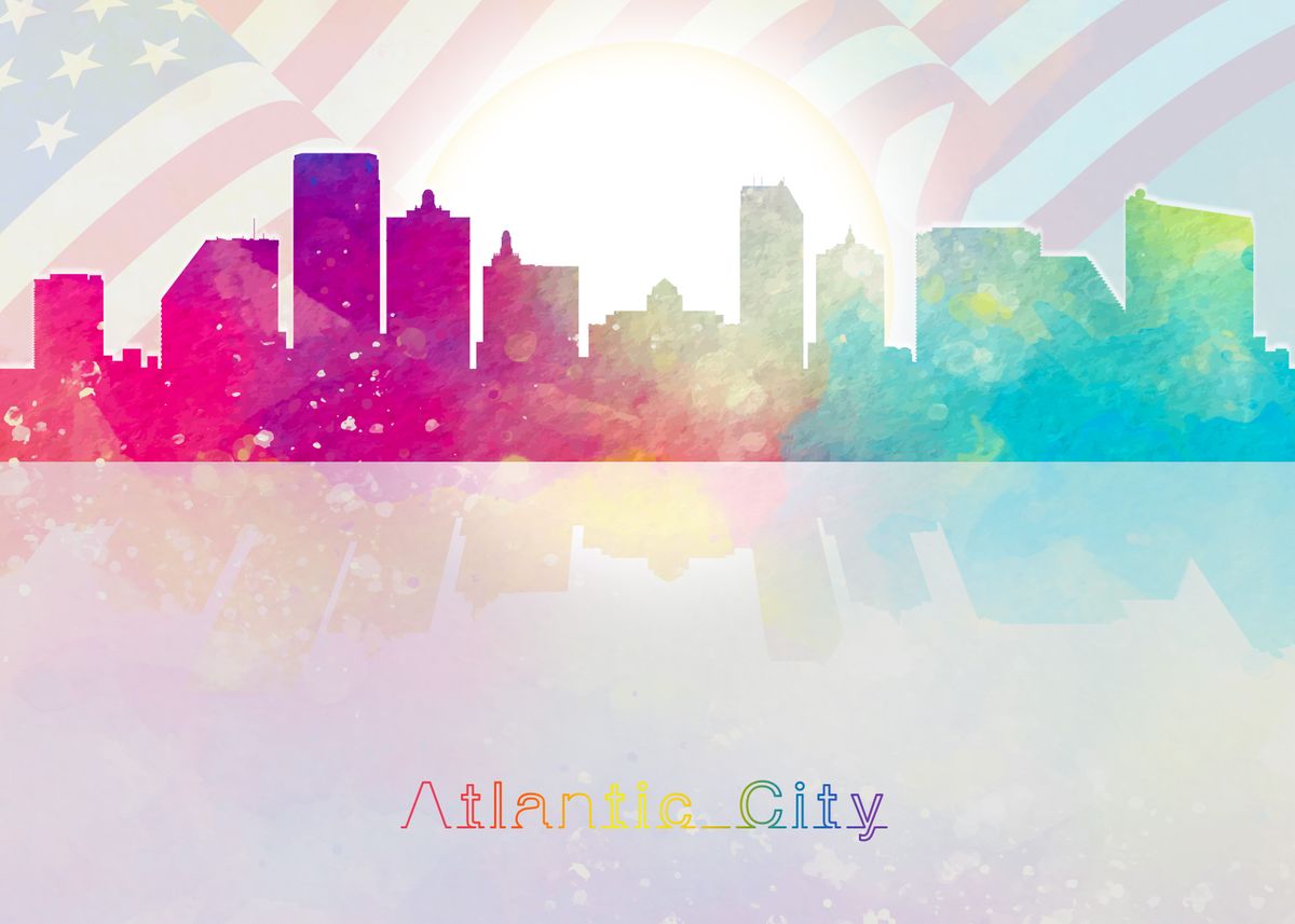 'Atlantic city USA' Poster, picture, metal print, paint by Farwell ...