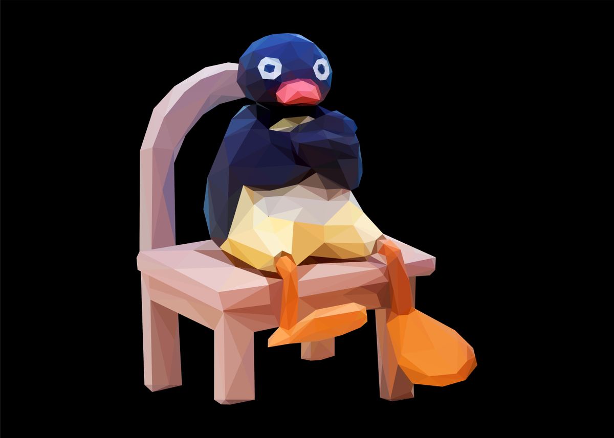 'angry pingu meme' Poster, picture, metal print, paint by Lowpoly ...