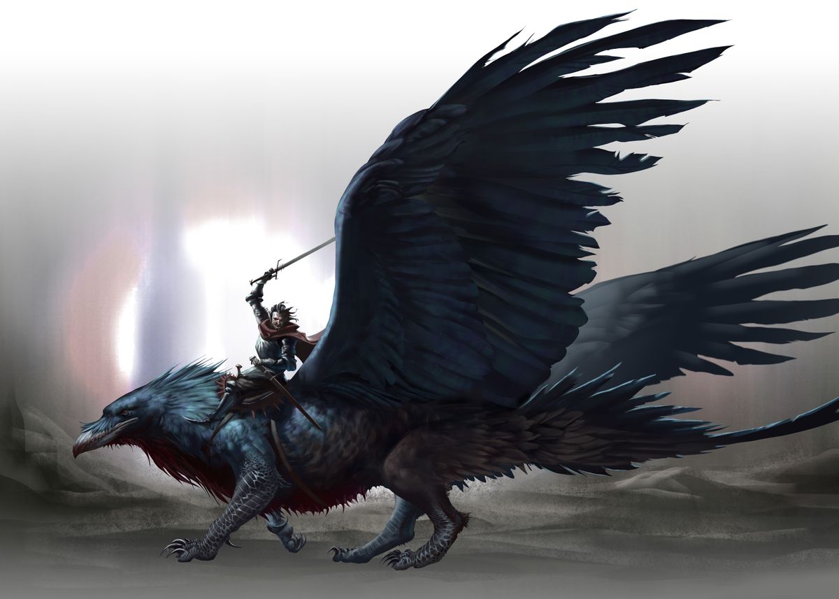 'griffin' Poster, picture, metal print, paint by black parrot | Displate