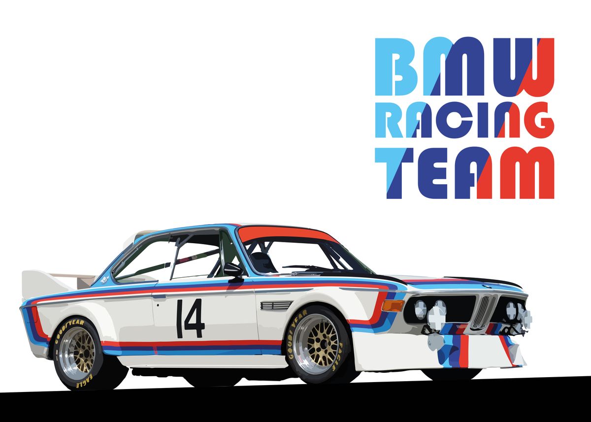 'BMW Racing Team Classic' Poster, picture, metal print, paint by ...