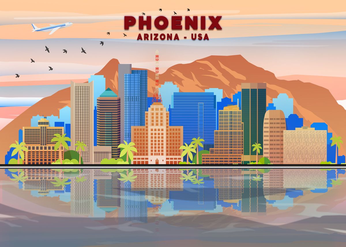 'Travel Phoenix Arizona USA' Poster, picture, metal print, paint by All ...