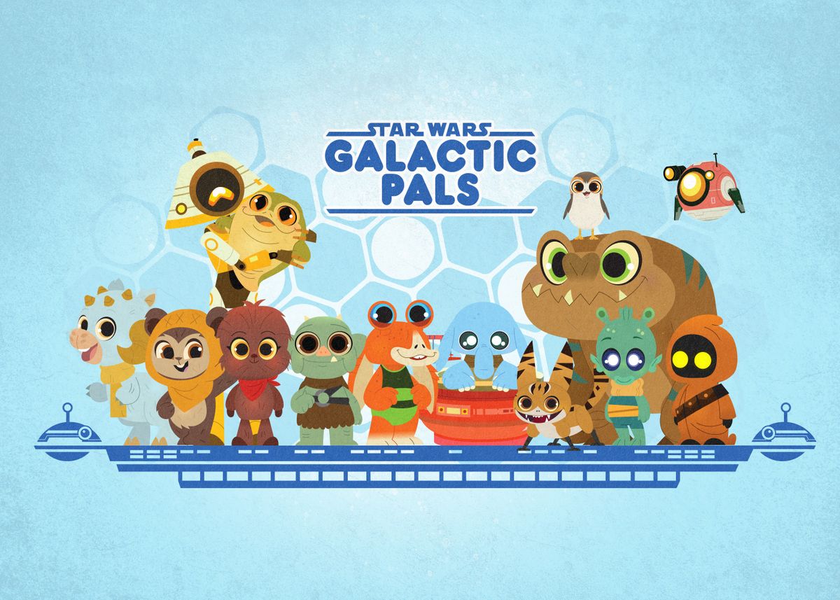 'Galactic Pals' Poster, picture, metal print, paint by Star Wars | Displate