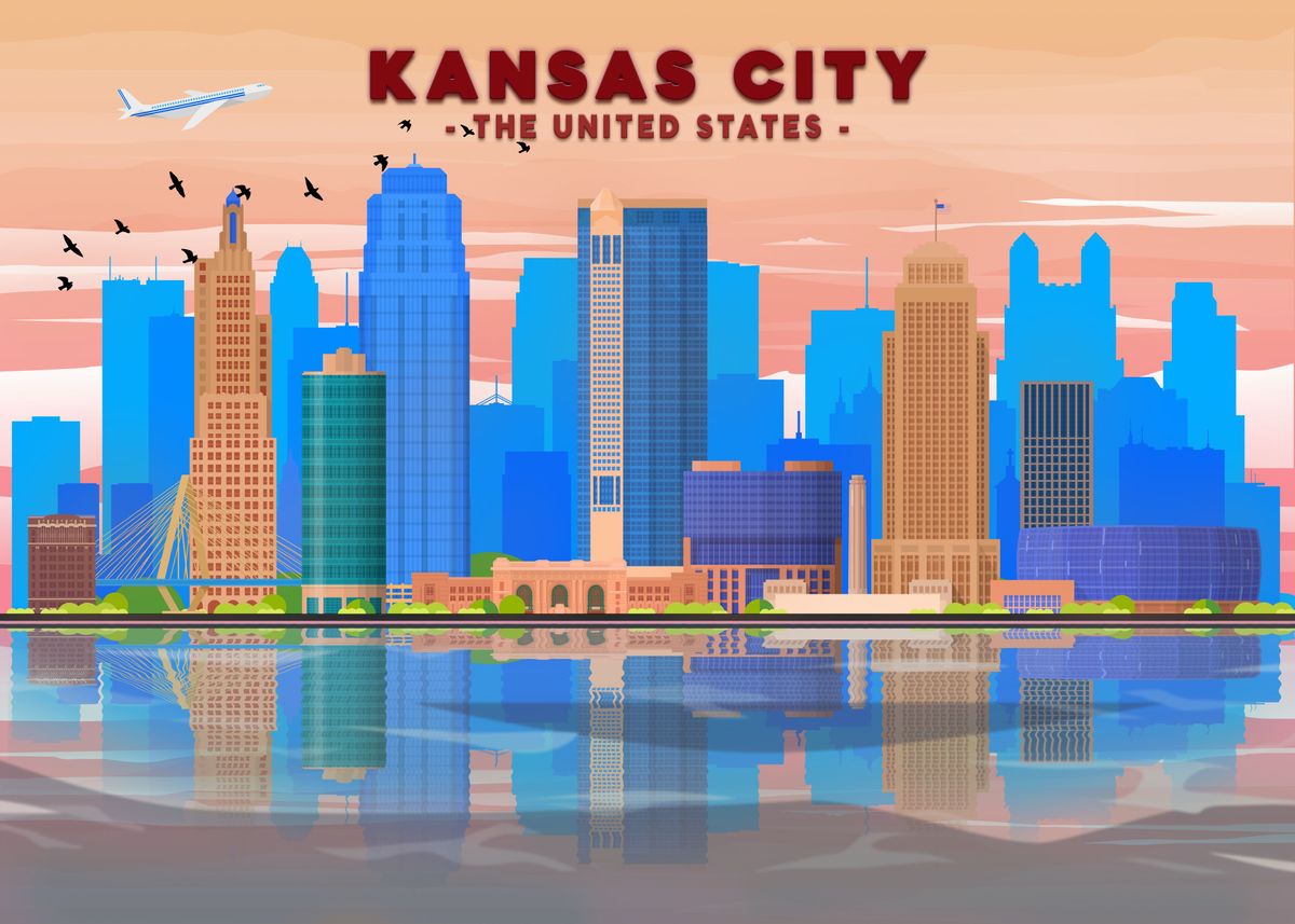 'Travel Kansas City USA' Poster, picture, metal print, paint by All of ...