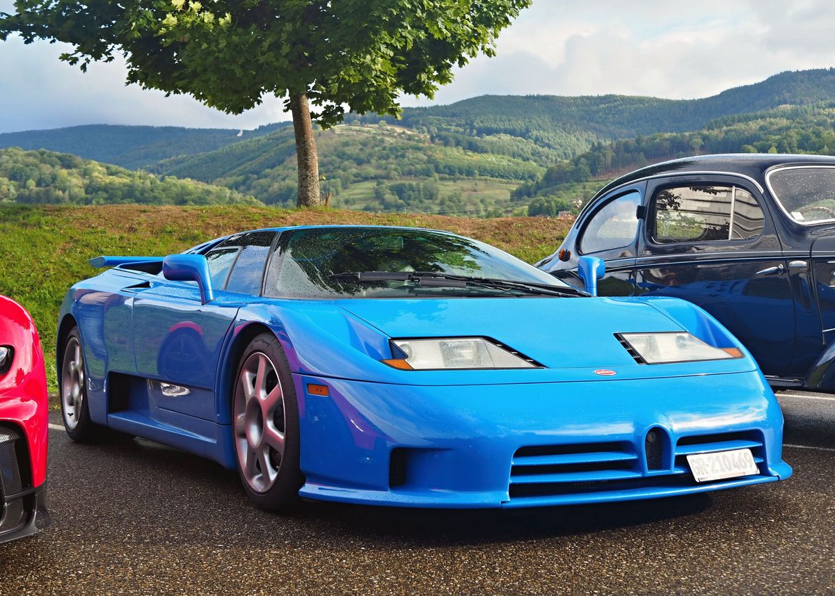 'Modern Bugatti Sports Car' Poster, picture, metal print, paint by insideportugal | Displate