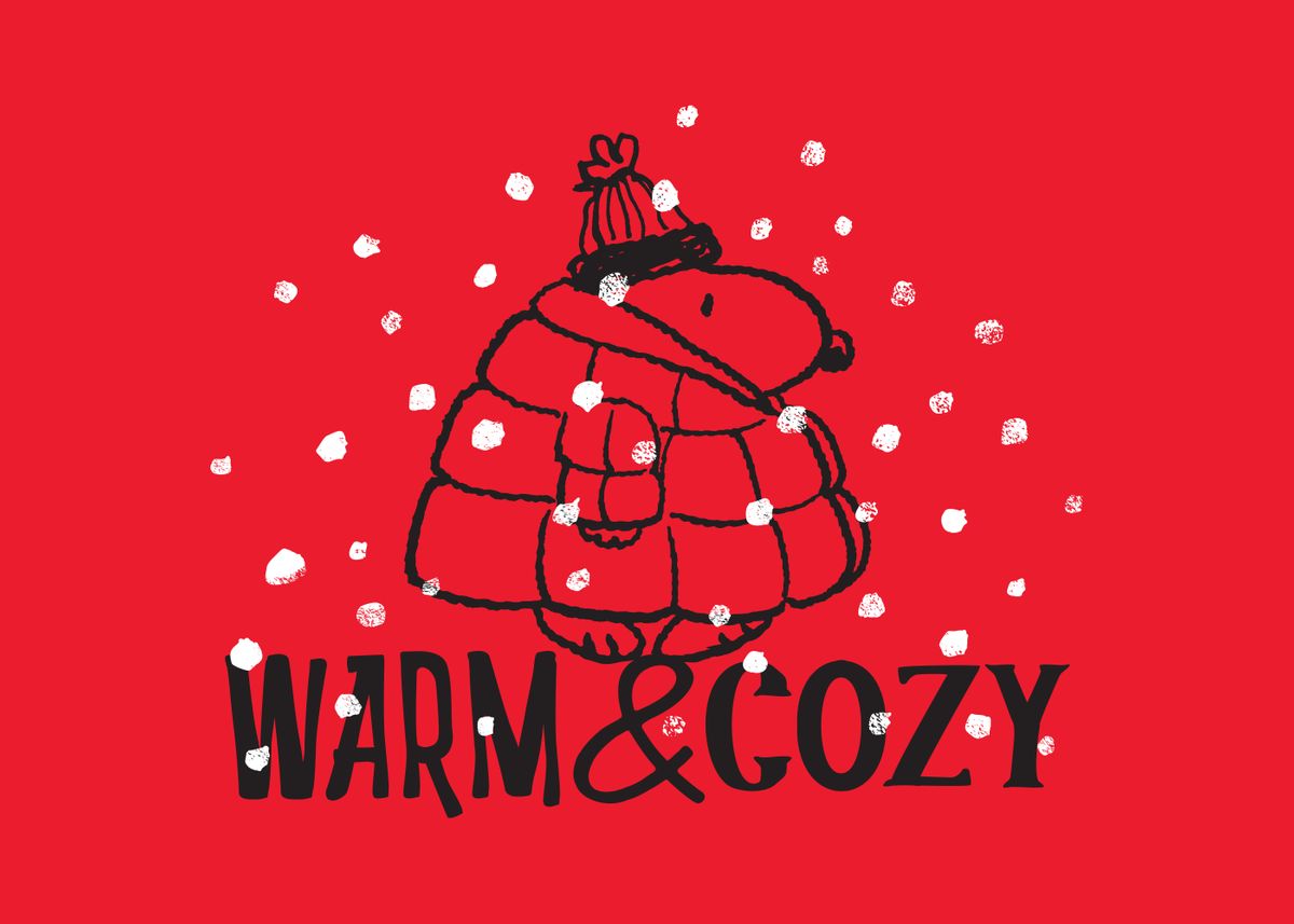 'Warm And Cozy Snoopy Stamp' Poster, picture, metal print, paint by ...