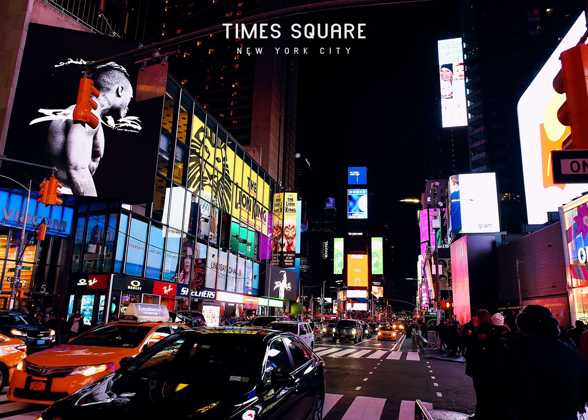 'Times Square ' Poster, picture, metal print, paint by Famous City ...