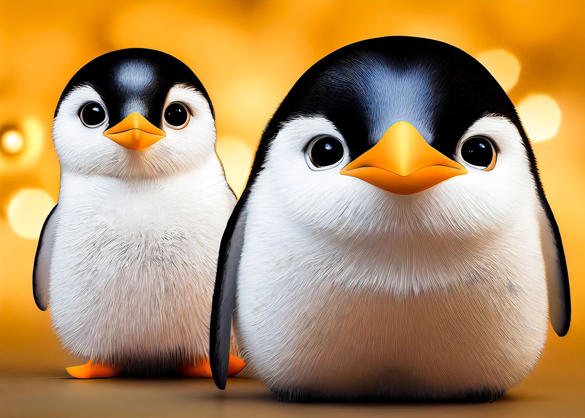 'Penguin Bouncers' Poster, picture, metal print, paint by Chris Cupit ...