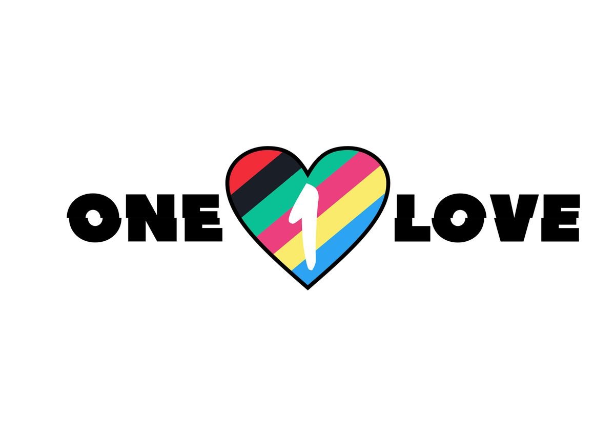 'one love' Poster, picture, metal print, paint by anamaria tudor | Displate