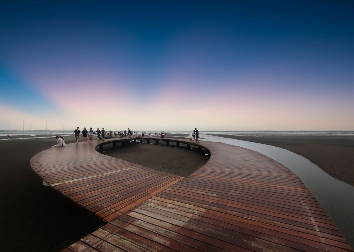 'Wooden pallet walkway' Poster by HanPing Tseng | Displate